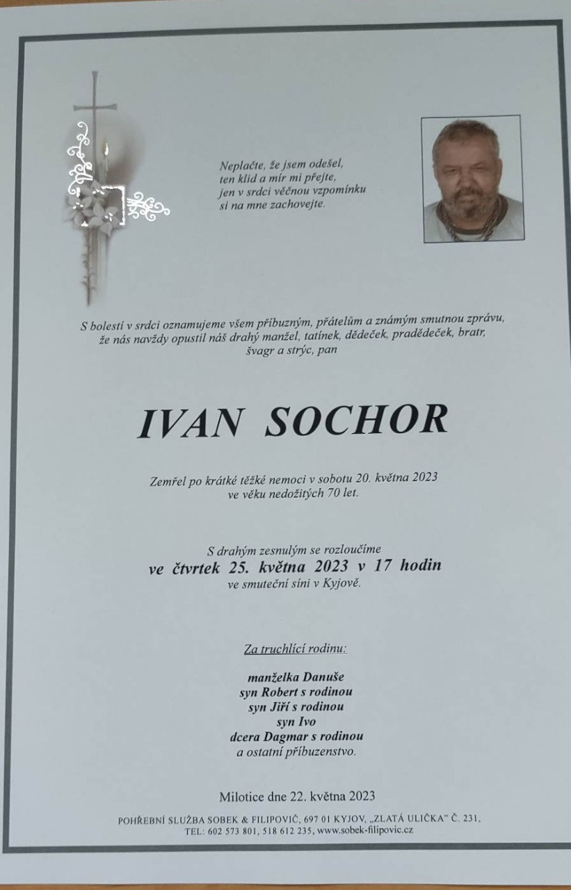 Zemřel pan Ivan Sochor